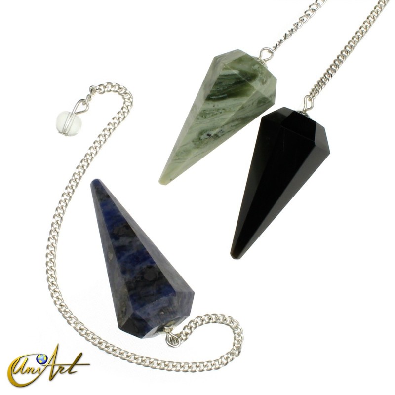 Handmade pendulums of natural gemstones.