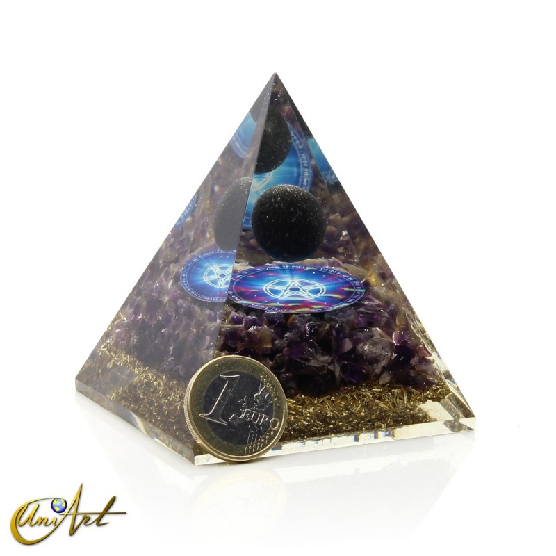 Orgonite pyramid with sphere