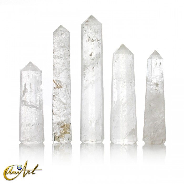 Puntas Facetadas de Cuarzo Cristal de 8 Lados