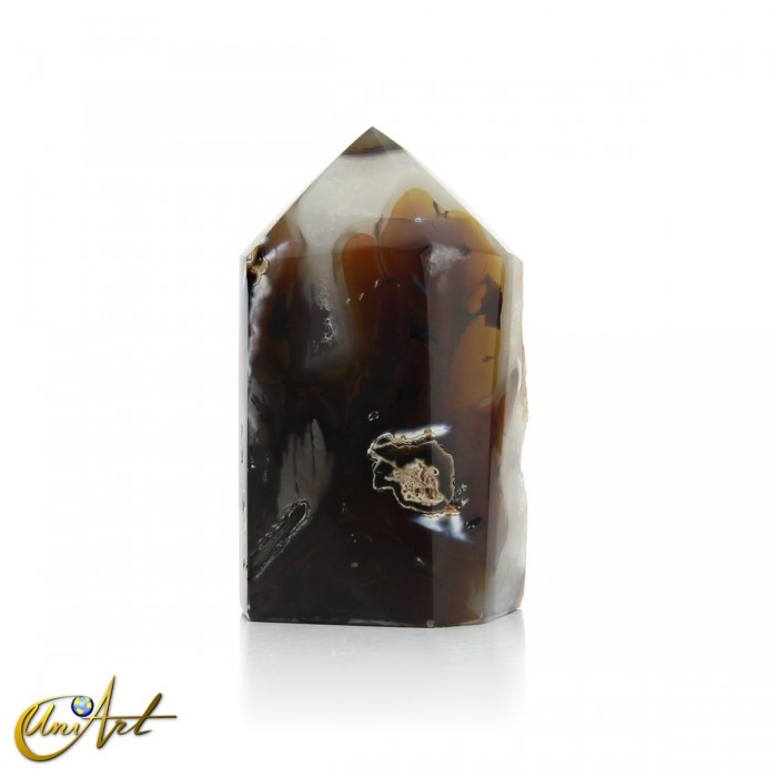 Natural Agate Point with Interior Crystallization